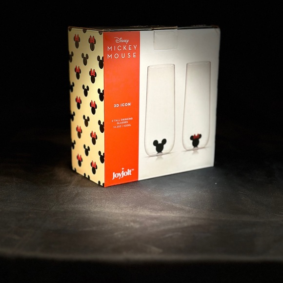 JoyJolt | Dining | Joyjolt Disney Mickey Minnie 3d Icon Tall Champagne Glass Set Of 2 | Poshmark